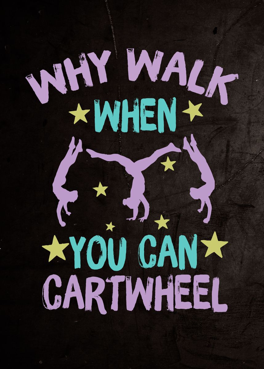 'Cartwheel Gymnast Acrobat' Poster, picture, metal print, paint by ...
