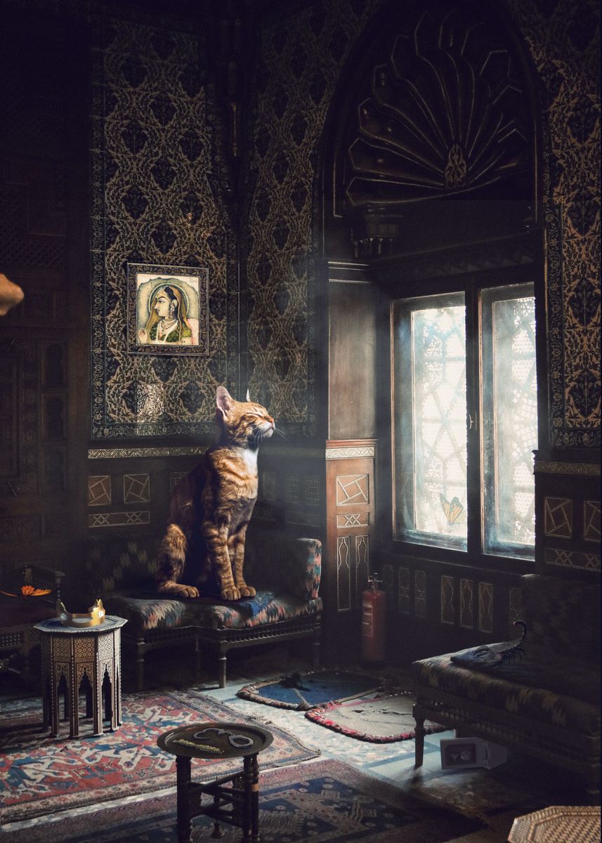 'Cat Kings Court' Poster, picture, metal print, paint by ismail | Displate