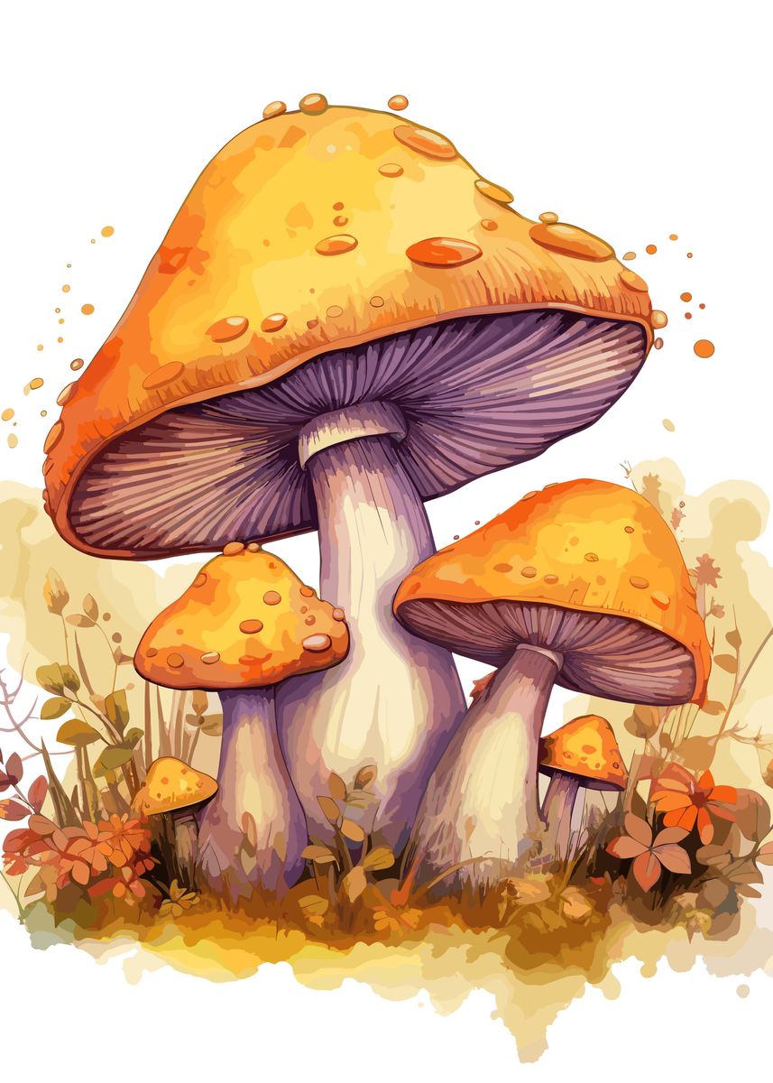 'Watercolor Mushroom' Poster, picture, metal print, paint by Floyd ...