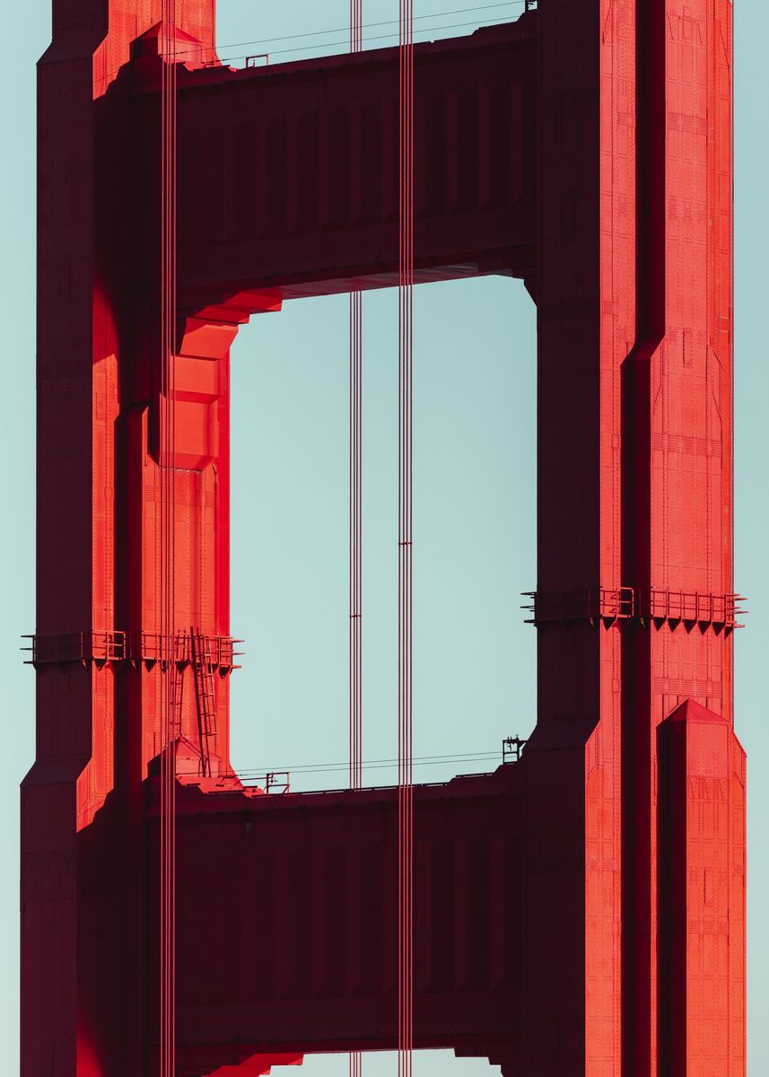 'Golden Gate geometry' Poster, picture, metal print, paint by Yann Droy ...