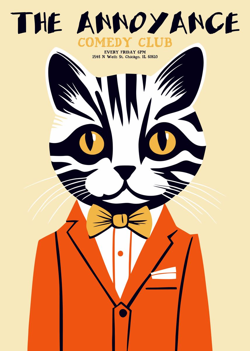 'ANNOYANCE Comedy Club' Poster, picture, metal print, paint by BluePinkPanther | Displate