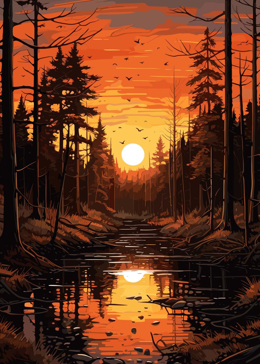 'Beautiful Nature Landscape' Poster, picture, metal print, paint by ...