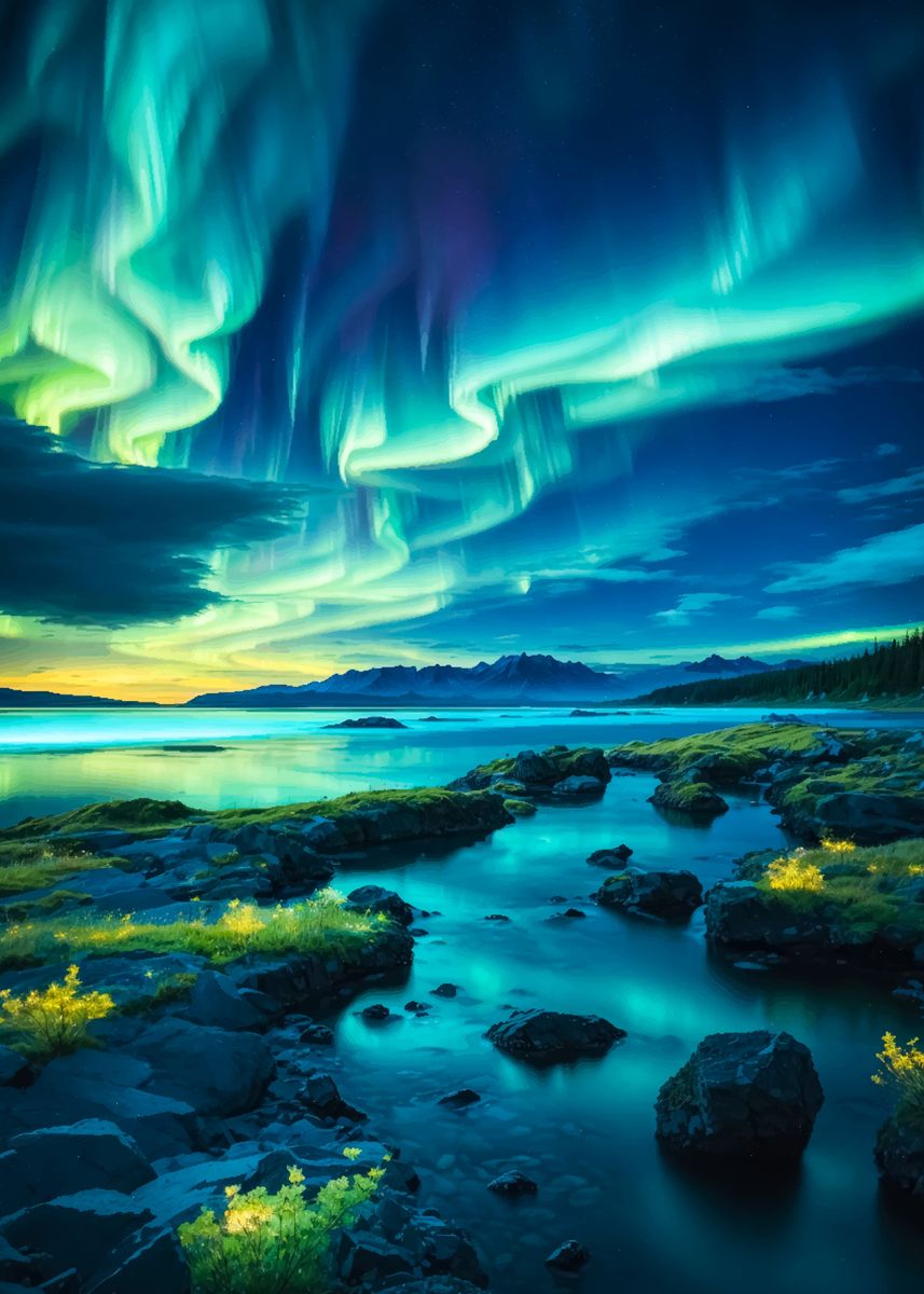 'Green Night' Poster by Diego The Designer | Displate