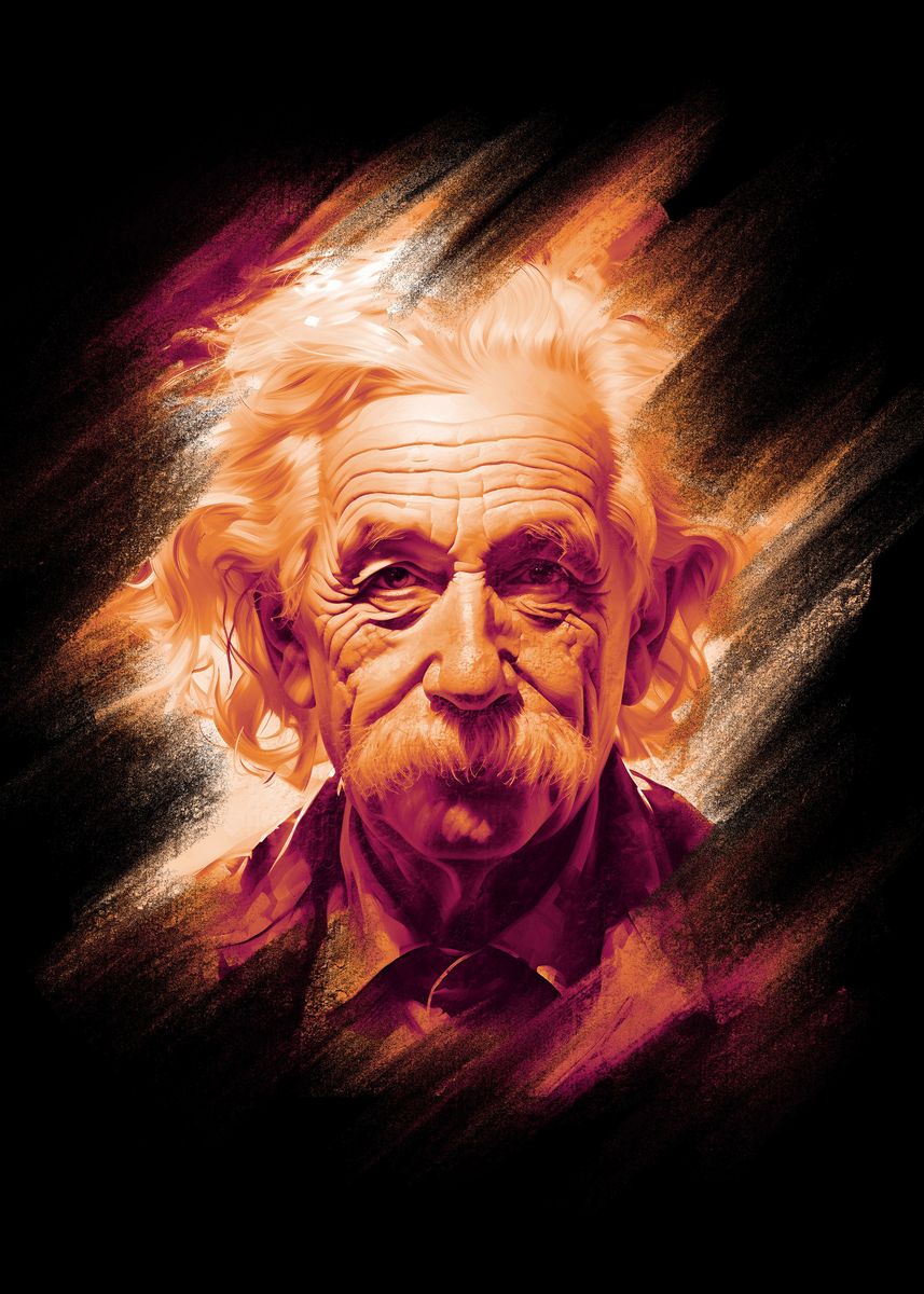 'Albert Einstein' Poster, picture, metal print, paint by Adam | Displate