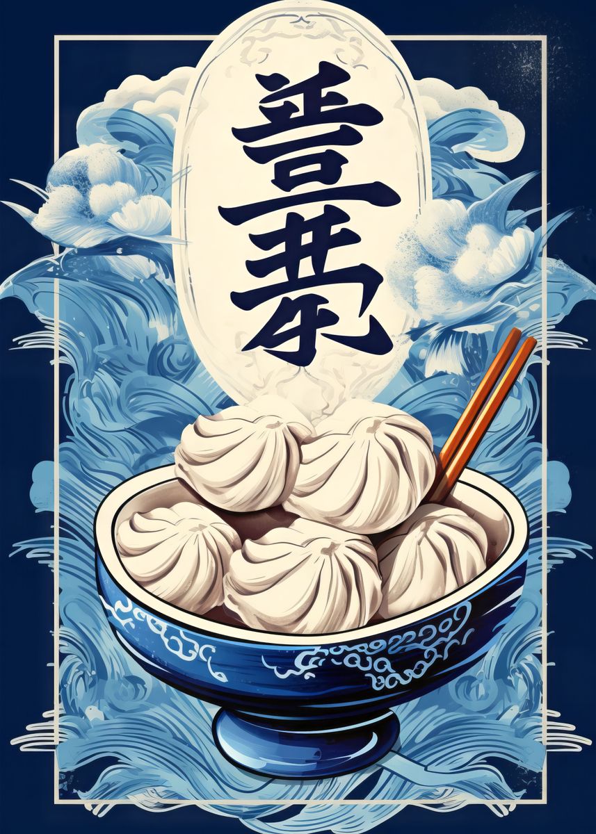 'Sheng jian bao' Poster, picture, metal print, paint by Graphic ...