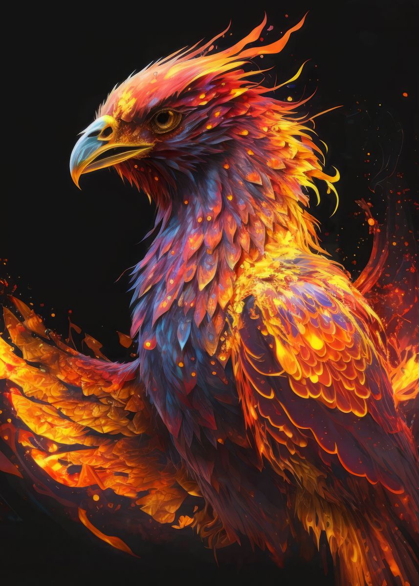 'Phoenix' Poster, picture, metal print, paint by Graphics GC | Displate