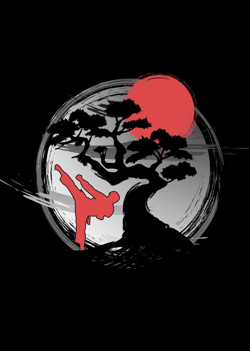 'Japanese Karate Sunset' Poster, picture, metal print, paint by ...