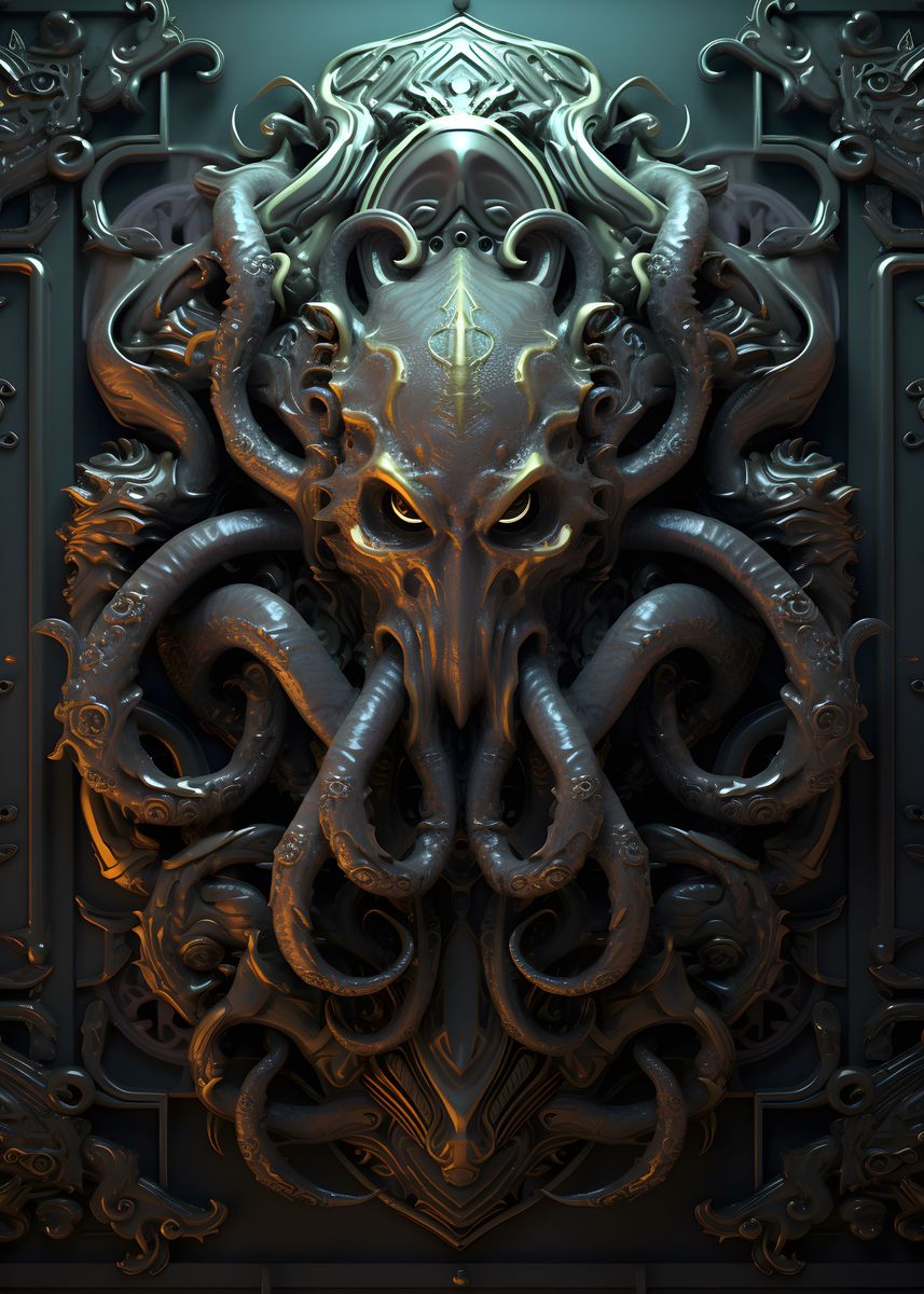 'Cthulhu Art Deco' Poster, picture, metal print, paint by Amazing ...