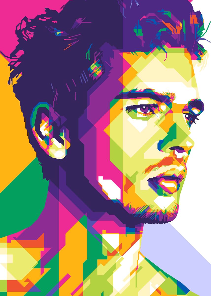 'Handsome Guy Models WPAP' Poster, picture, metal print, paint by ...