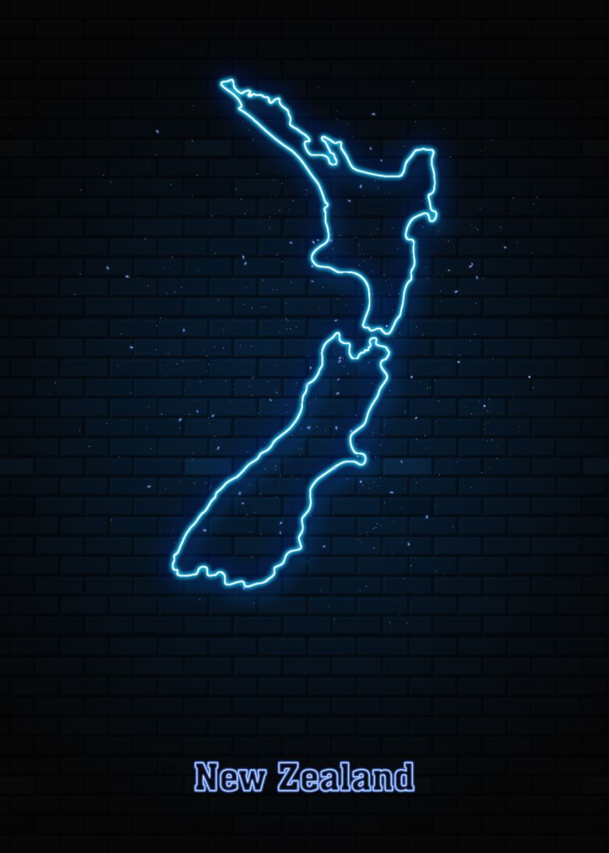 'Icon map neon artwork' Poster by Juan lee | Displate