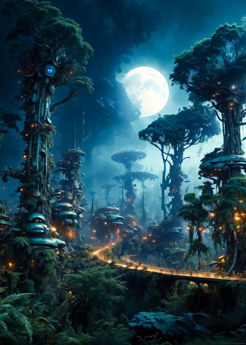 'Jungle Moon' Poster, picture, metal print, paint by James Garcia ...