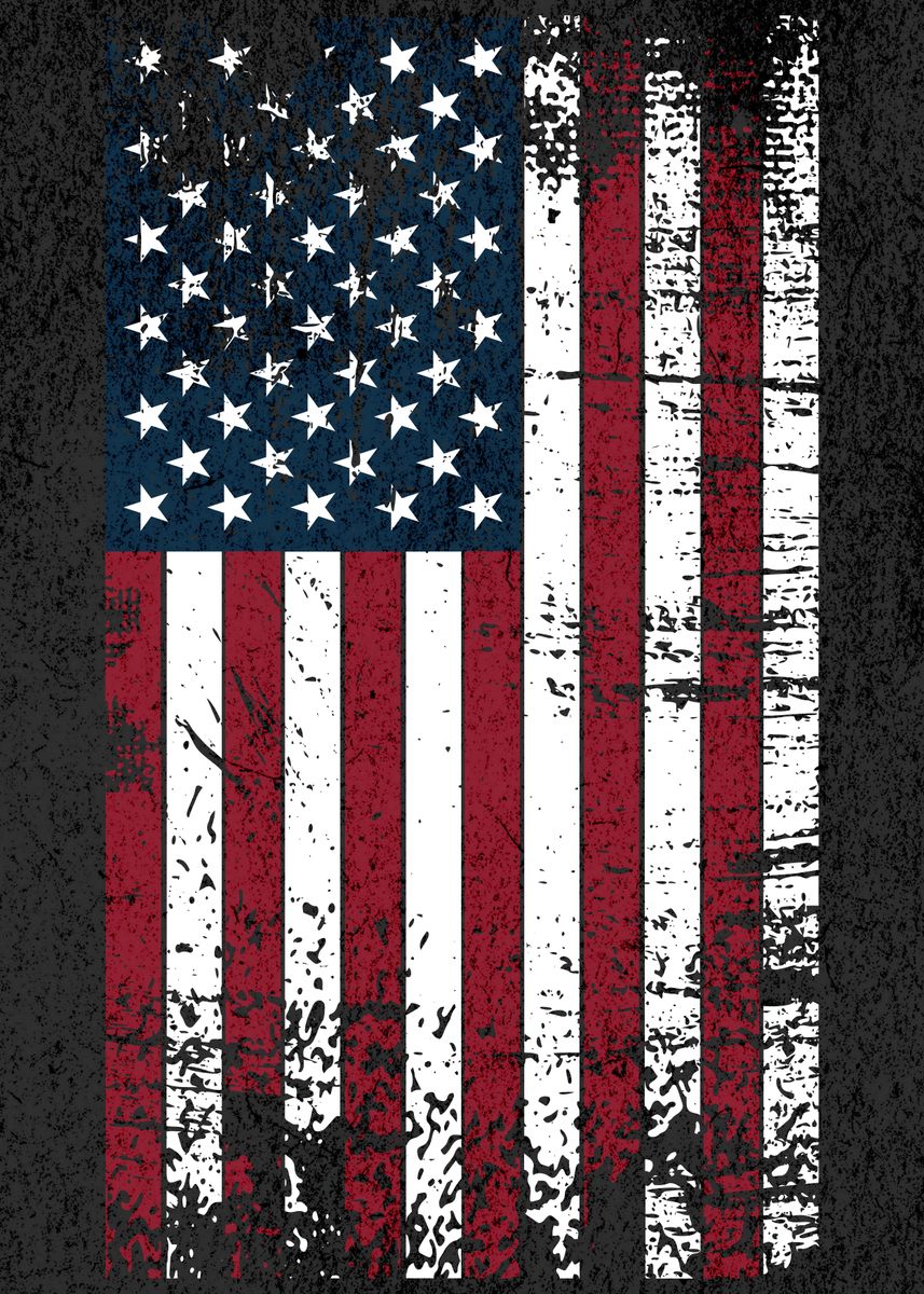 'US FLAG METAL' Poster, picture, metal print, paint by Atomic Chinook ...