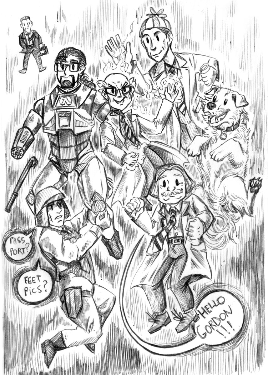 'HLVRAI falling chibis' Poster, picture, metal print, paint by ...