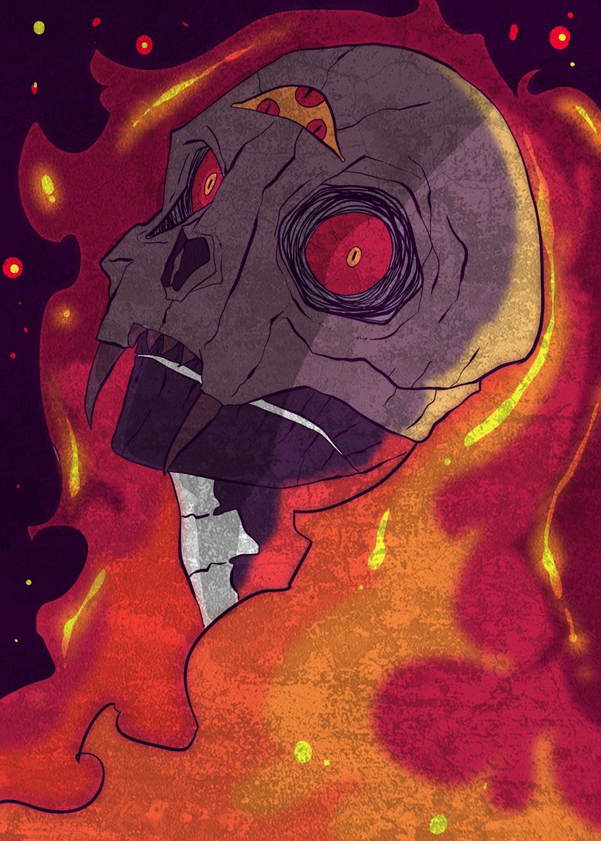 'fire demon' Poster, picture, metal print, paint by eunoia | Displate