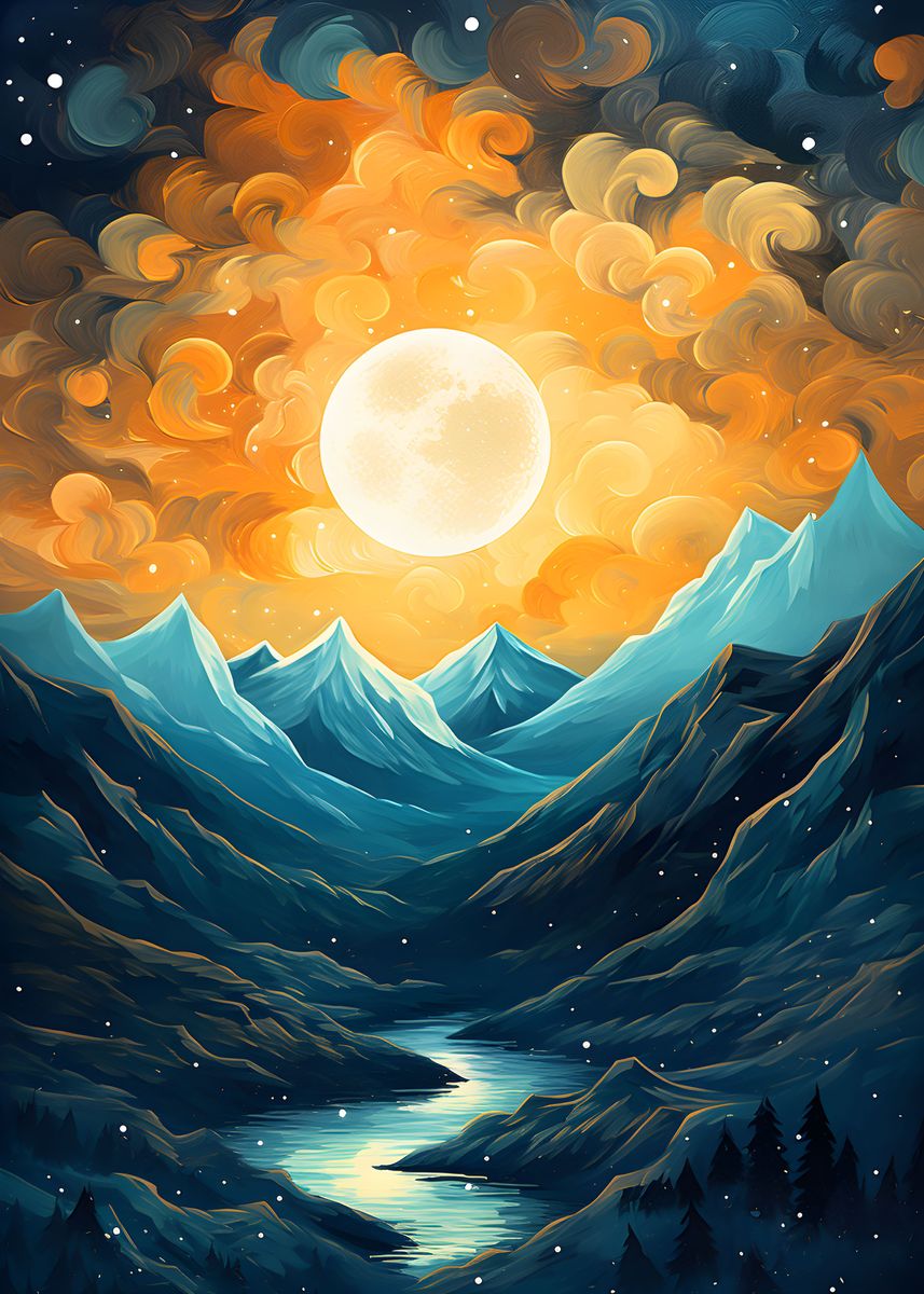 'Enchanted Landscapes' Poster by Katsu Art | Displate