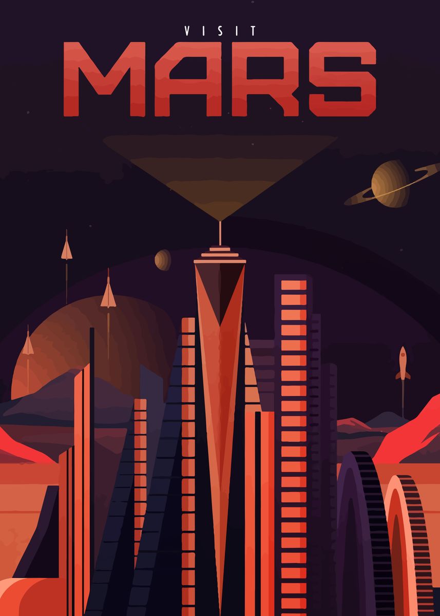 'Travel to Mars' Poster, picture, metal print, paint by Addolf ...