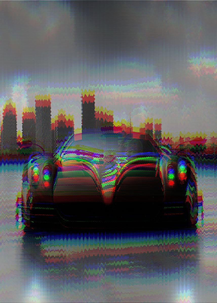 'CAR GLITCH ART' Poster, picture, metal print, paint by Kilua | Displate