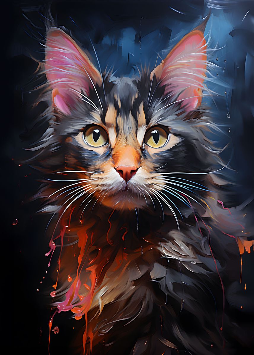 'Colorful Cute Cat ' Poster by brodest | Displate