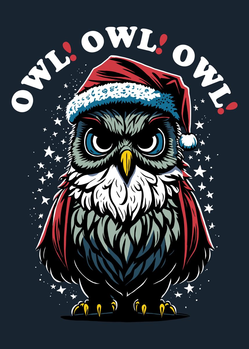 'Christmas Owl' Poster by TMBTM | Displate