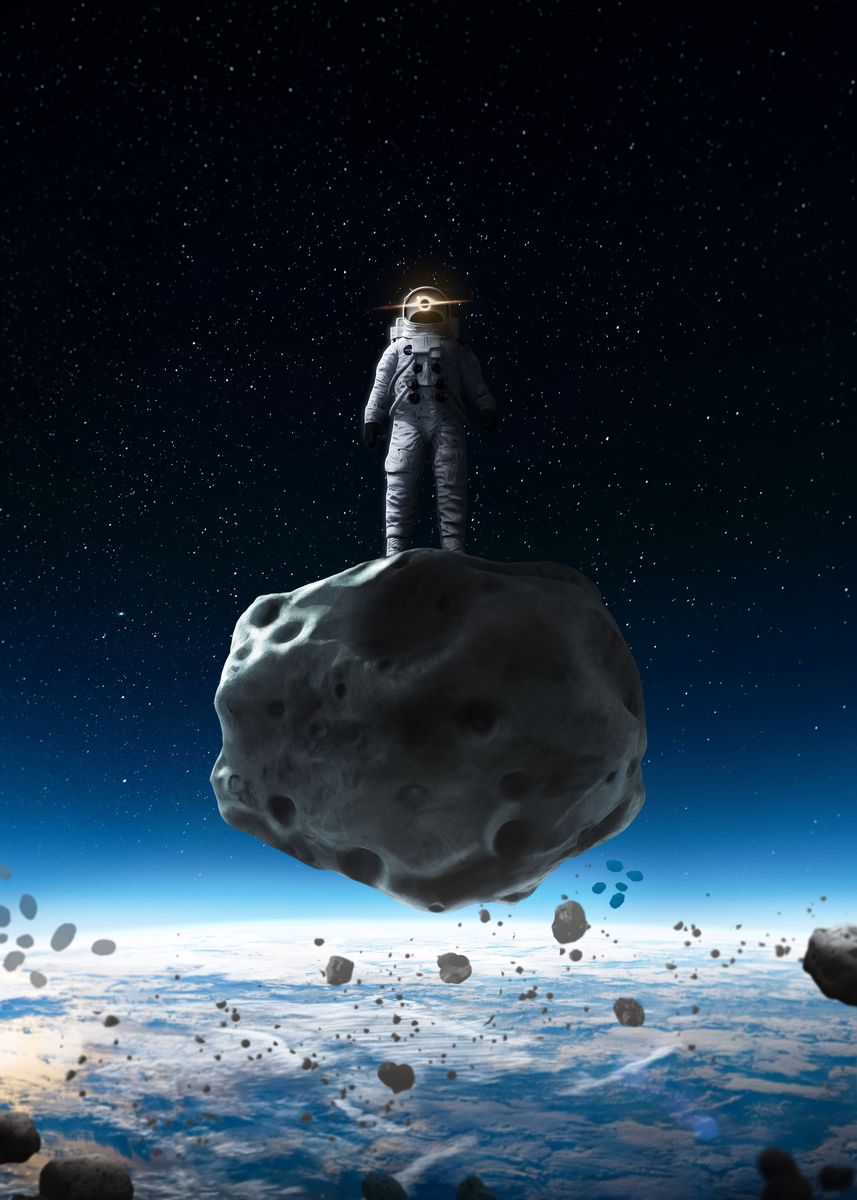 'Asteroid Ride' Poster, picture, metal print, paint by Iamtripsy | Displate