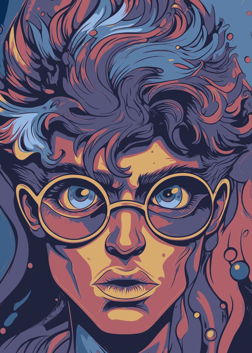 'Face' Poster, picture, metal print, paint by Kamelyon | Displate