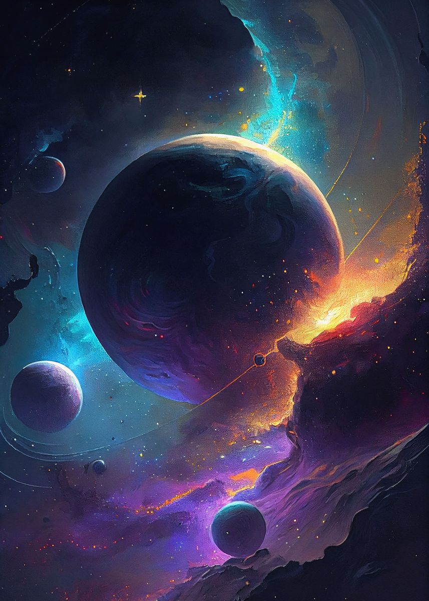 'travel outer space' Poster, picture, metal print, paint by Aidan ...