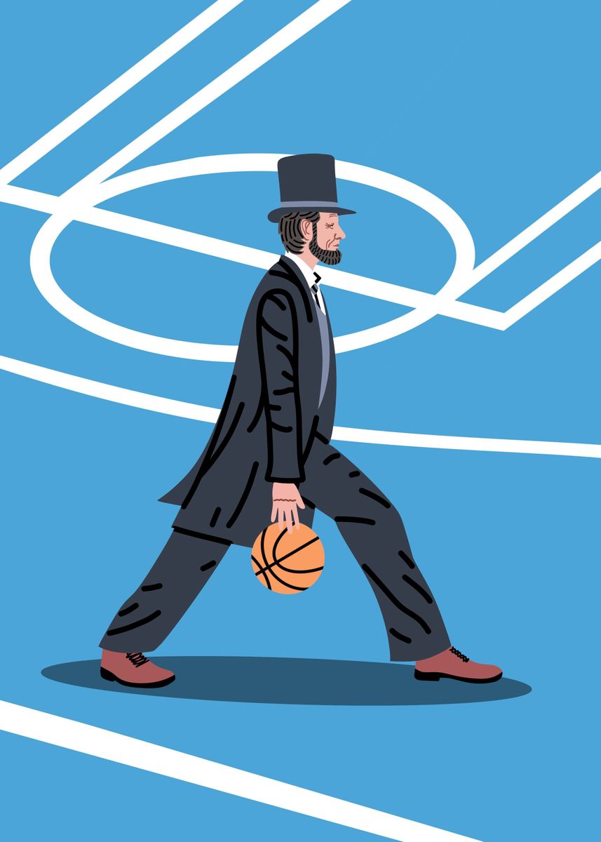 'Dribbling president' Poster, picture, metal print, paint by wan studio ...