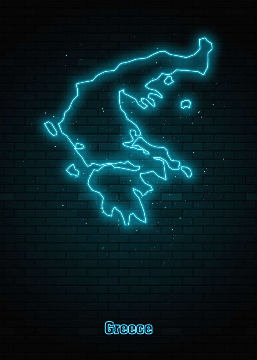 'Icon maps neon artwork' Poster by Juan lee | Displate