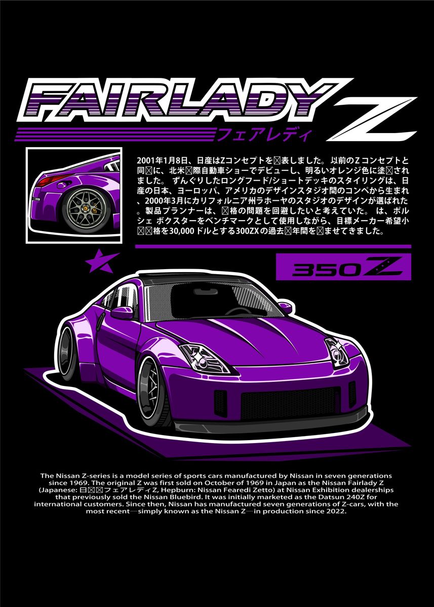 'Nissan Fairlady 350Z' Poster by Heru Kurniawan | Displate