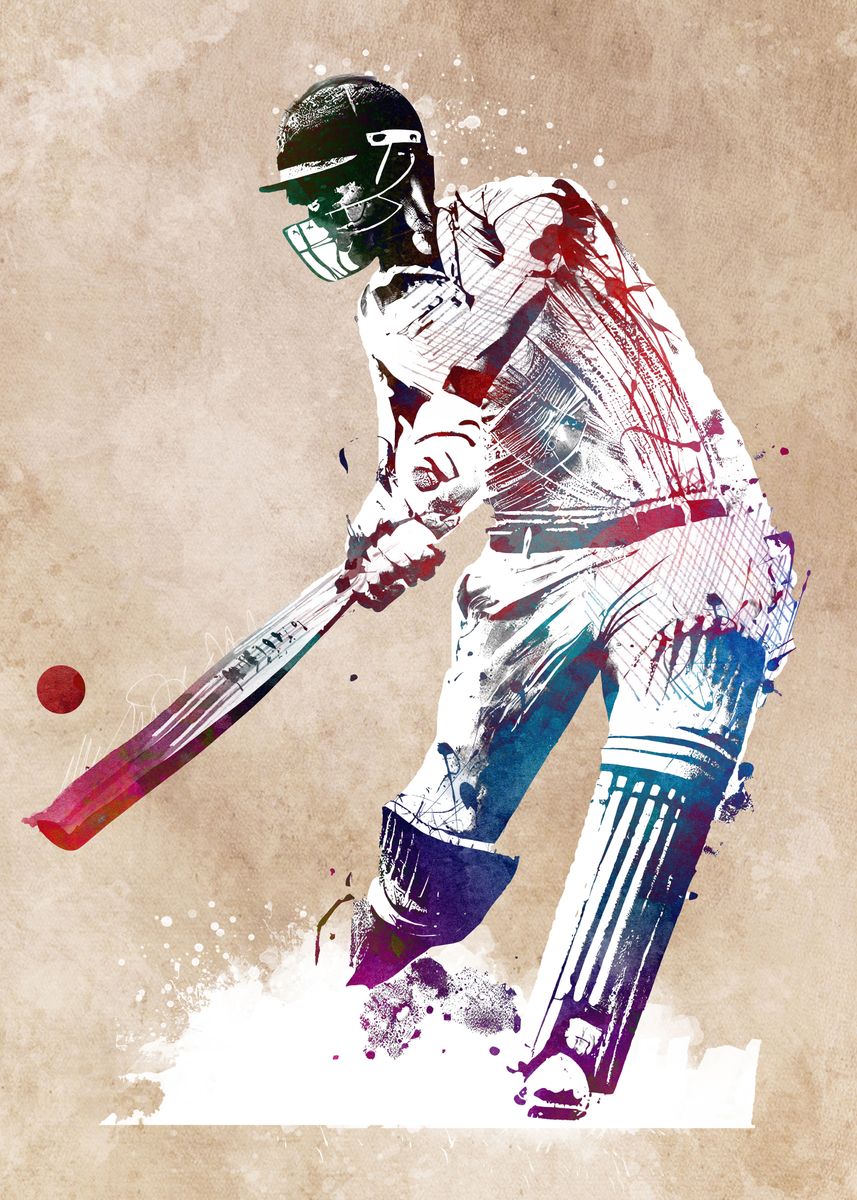 'Cricket sport art' Poster, picture, metal print, paint by JBJart ...
