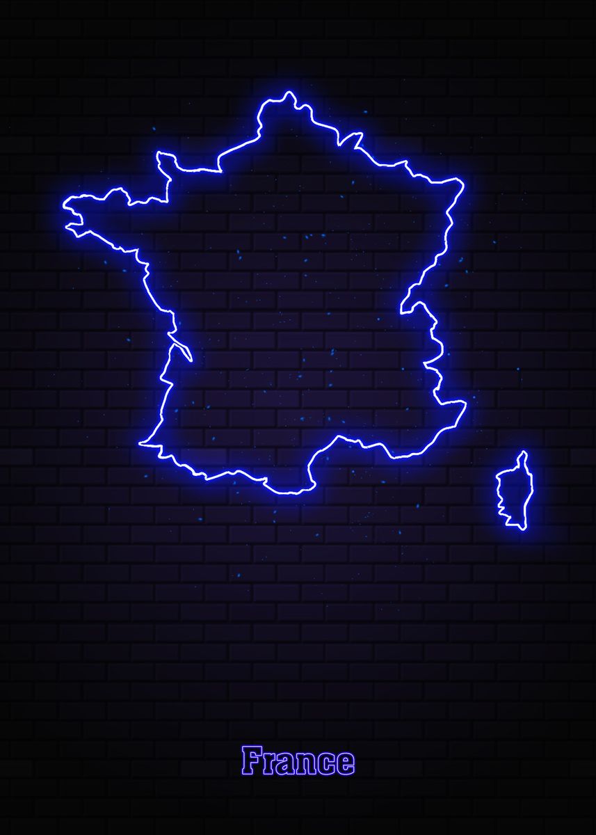 'Icon maps neon artwork' Poster, picture, metal print, paint by Juan lee | Displate