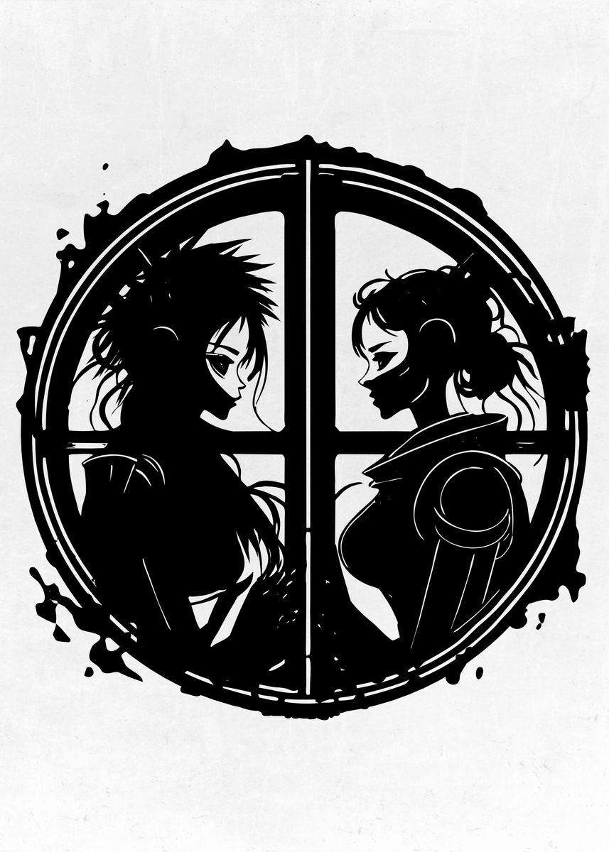 'Two ' Poster, picture, metal print, paint by Ilya Danilov | Displate