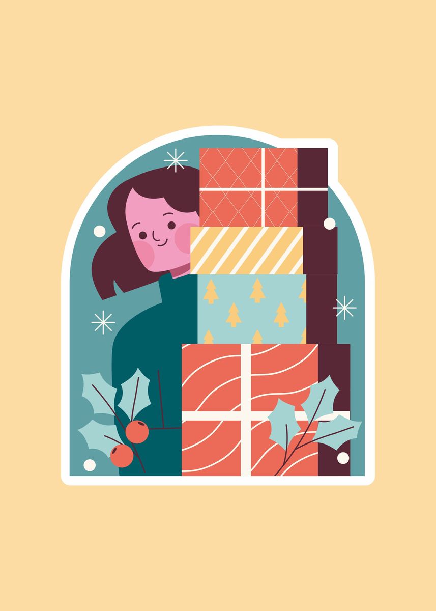 'Gift Illustration' Poster, picture, metal print, paint by Dede ...