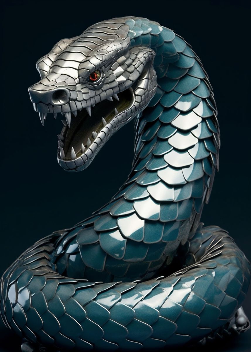 'Mechanic Snake ' Poster, picture, metal print, paint by Cybronauts ...