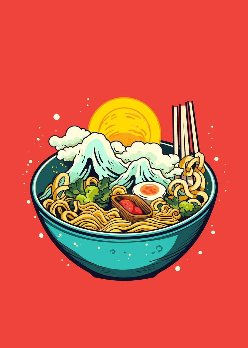 'ramen japan neon' Poster by Mike Stand | Displate