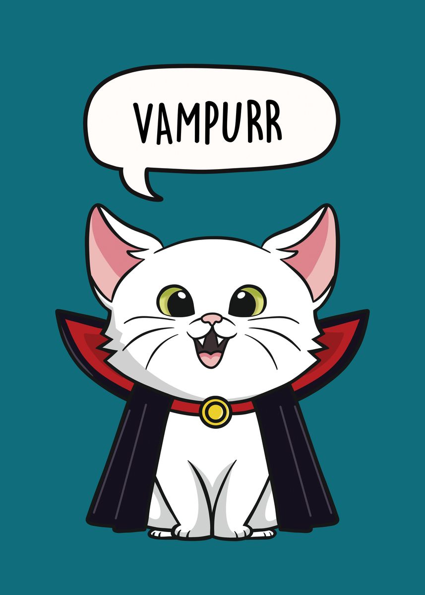 'Vampurr' Poster, picture, metal print, paint by LEFD Designs | Displate