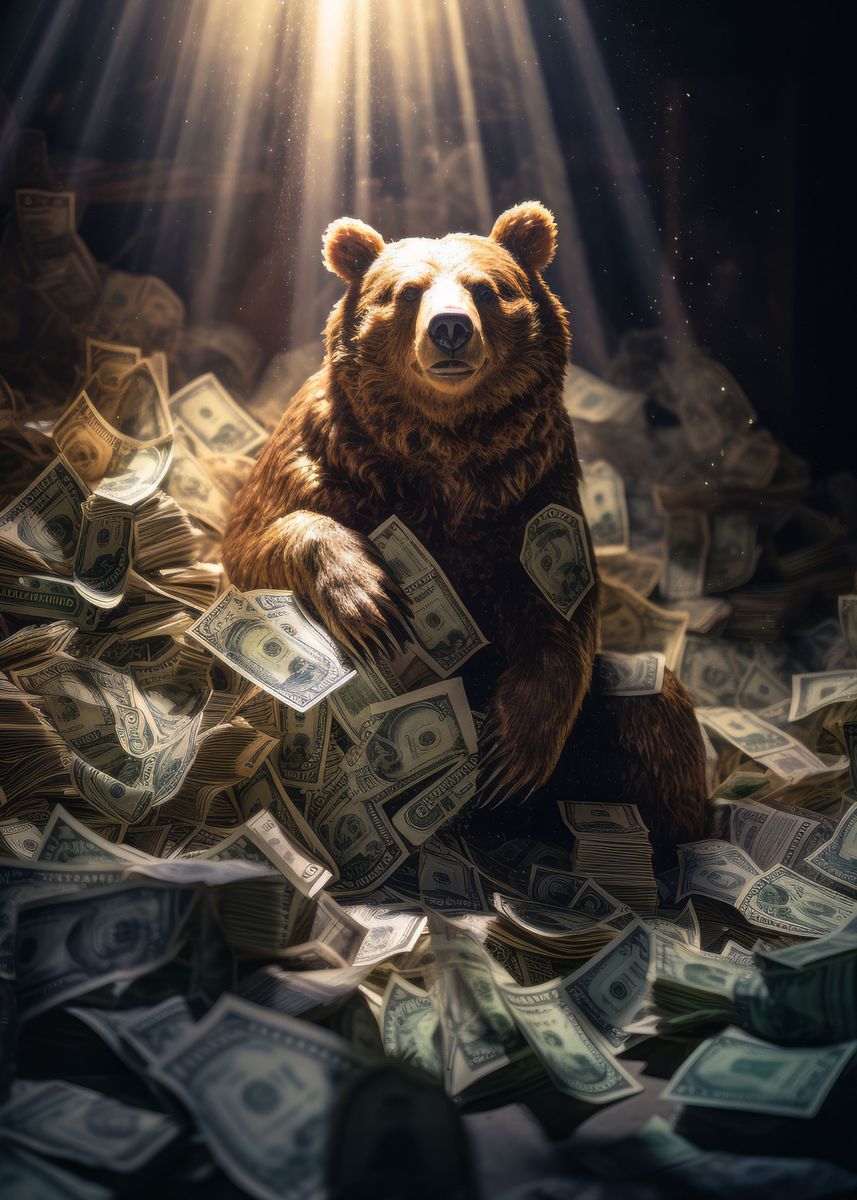 'Rich Wealthy Brown Bear' Poster, picture, metal print, paint by ...