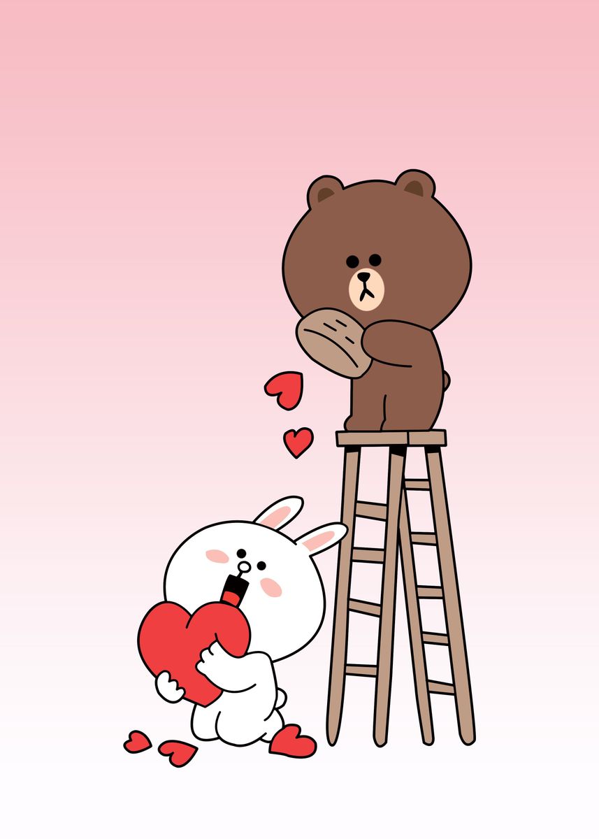 'bear brown cute animal' Poster, picture, metal print, paint by Martyn ...