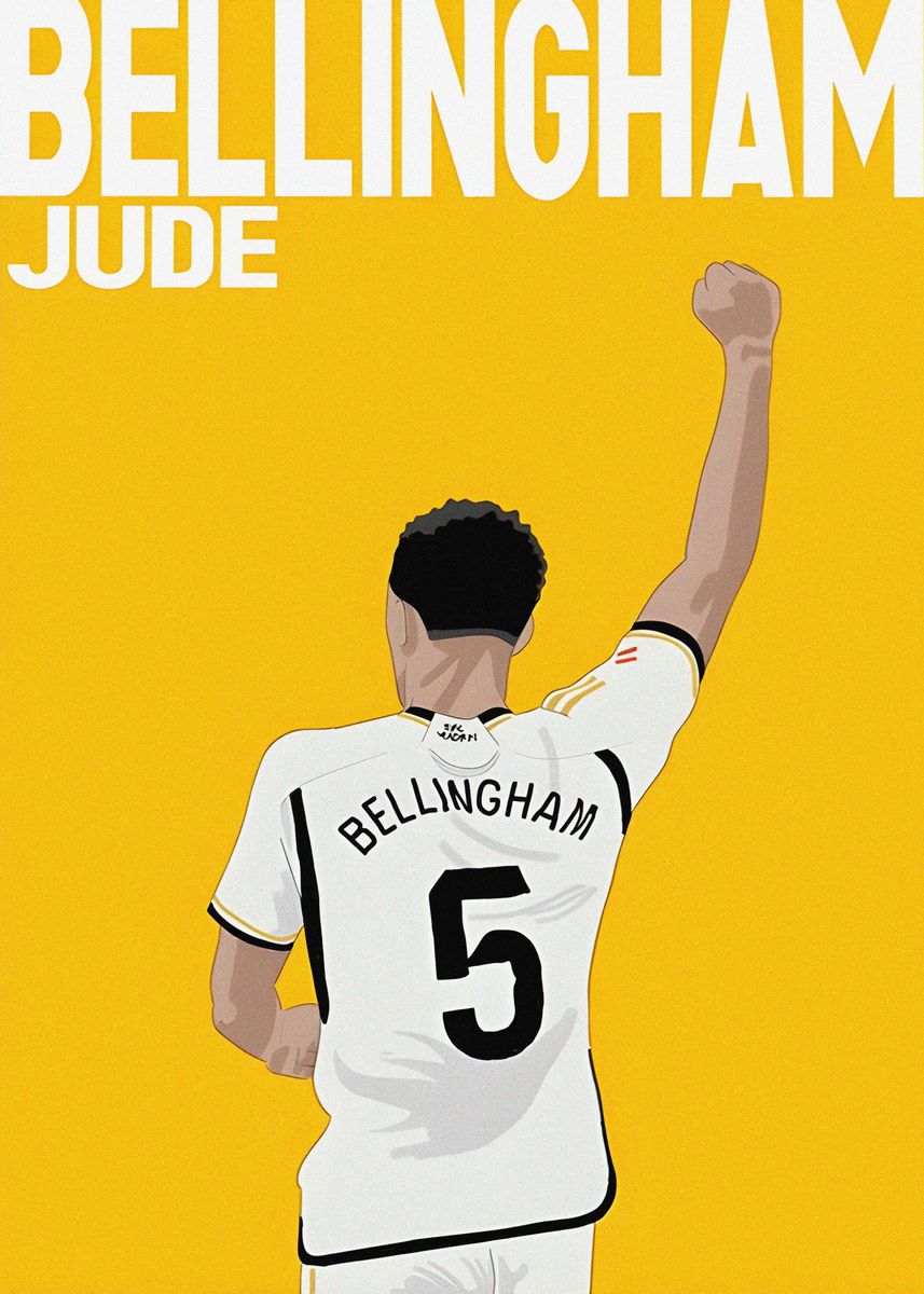 'Jude Bellingham Football' Poster, picture, metal print, paint by ...