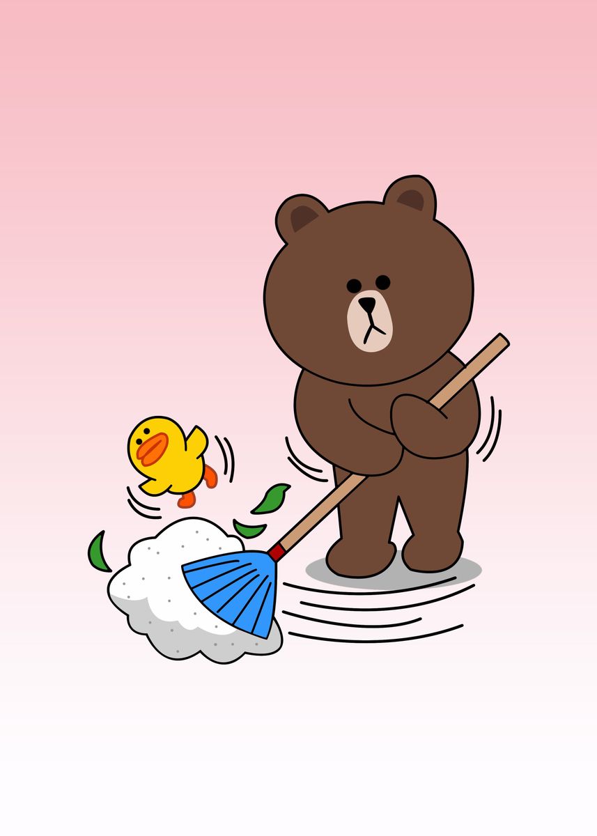 'bear brown cute animal' Poster, picture, metal print, paint by Martyn ...