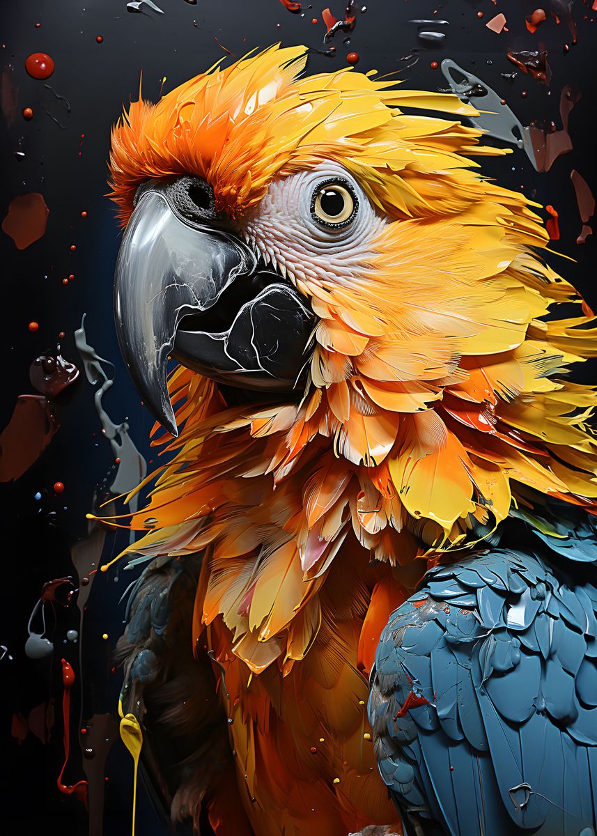 'Abstract Parrot Painting' Poster, picture, metal print, paint by ...