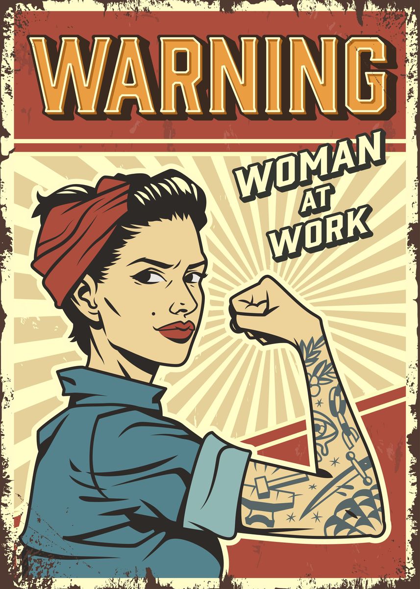 'Woman at work vintage' Poster, picture, metal print, paint by Veraaaa ...