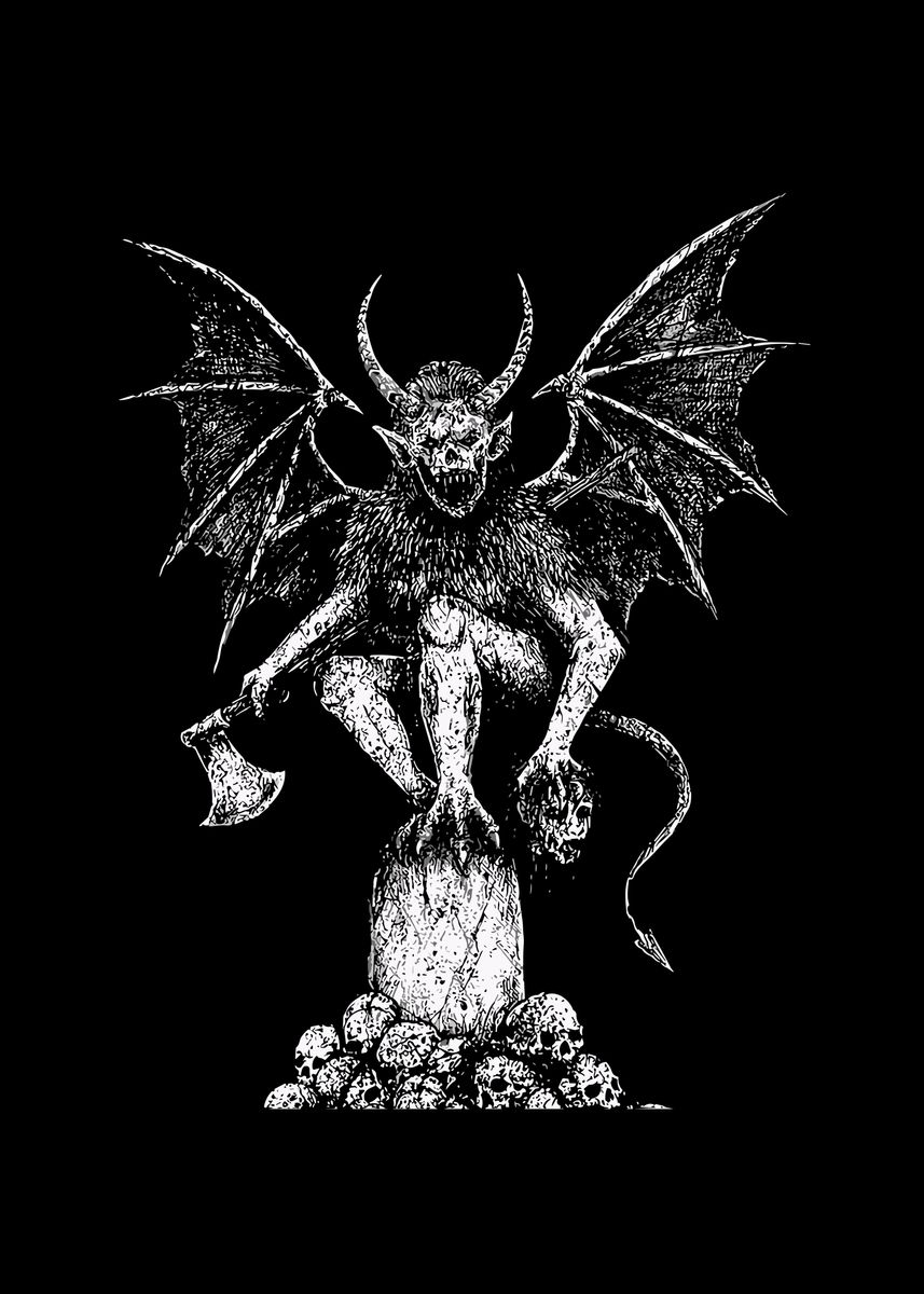 'the devil the human slaye' Poster, picture, metal print, paint by ...