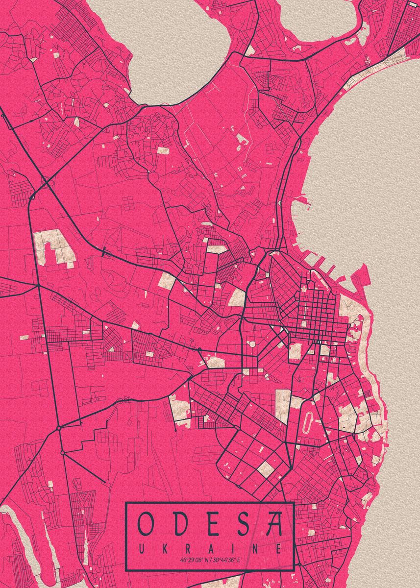 'Odessa City Map Blossom' Poster, picture, metal print, paint by deMAP ...