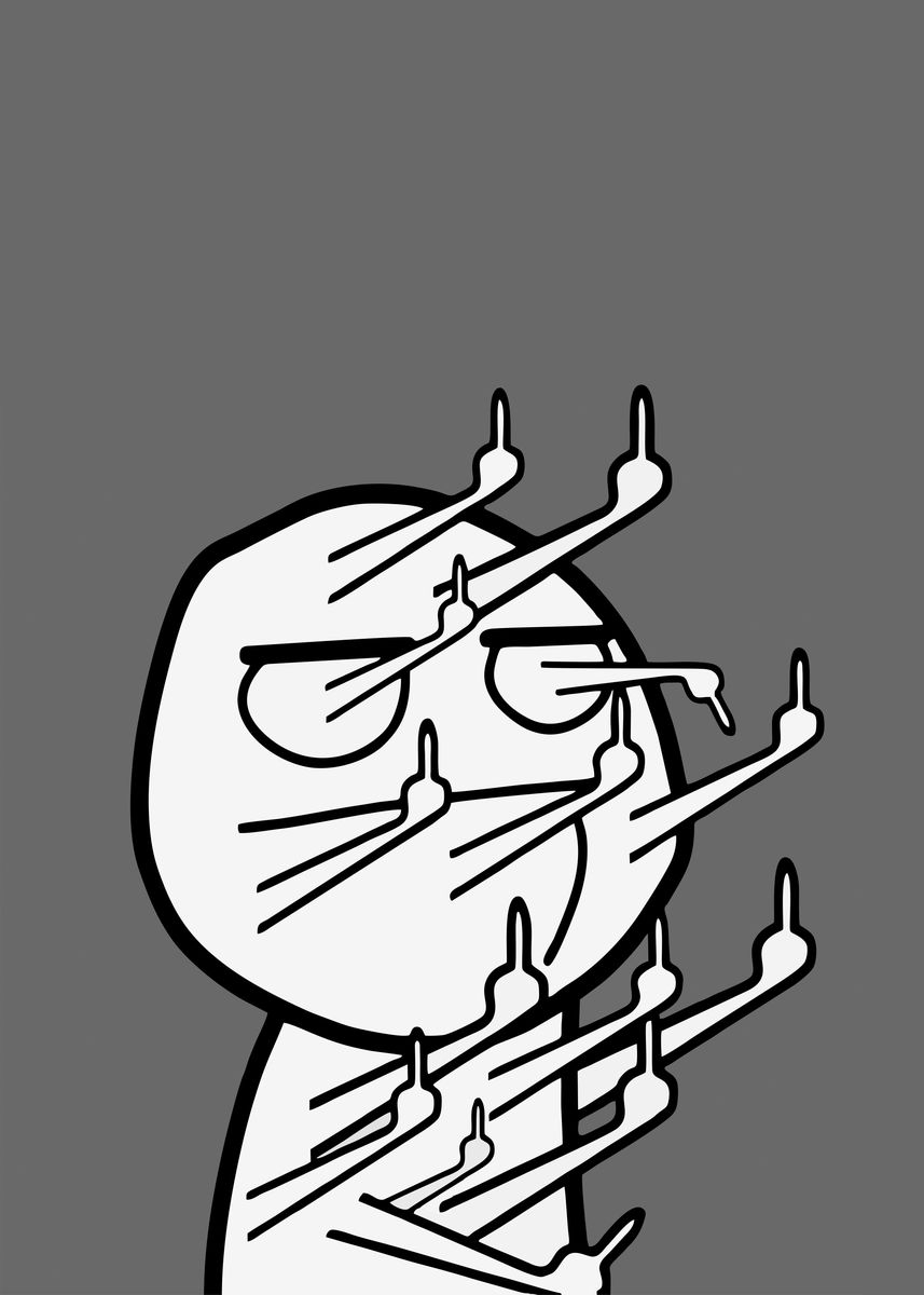 'funny meme hand' Poster, picture, metal print, paint by gani ismail ...