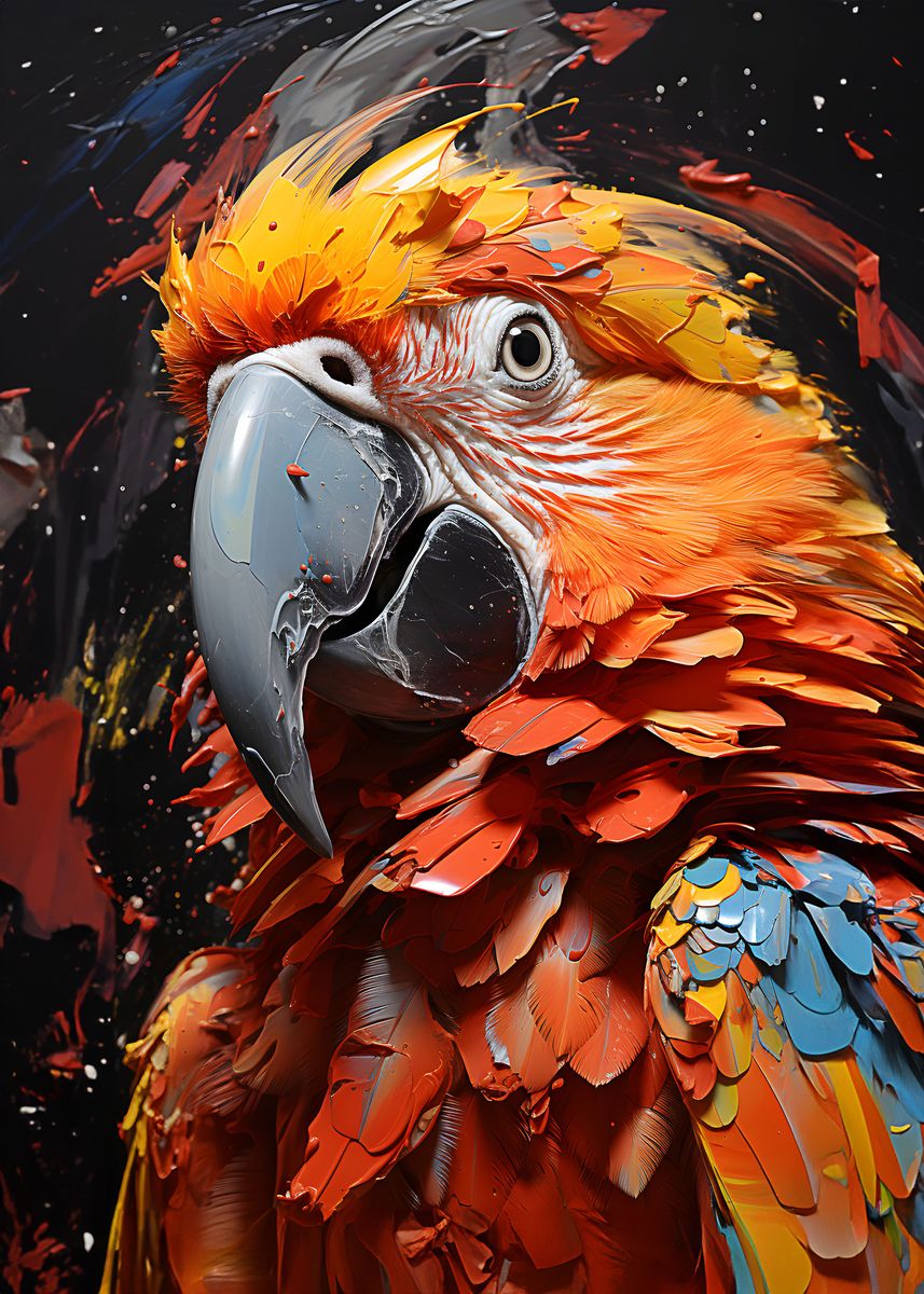 'Abstract Parrot Painting' Poster, picture, metal print, paint by ...