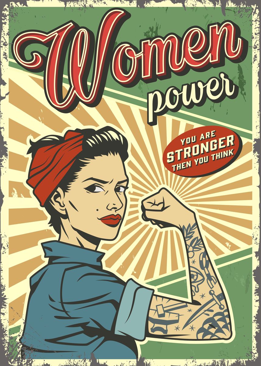 'Women power vintage' Poster, picture, metal print, paint by Veraaaa ...