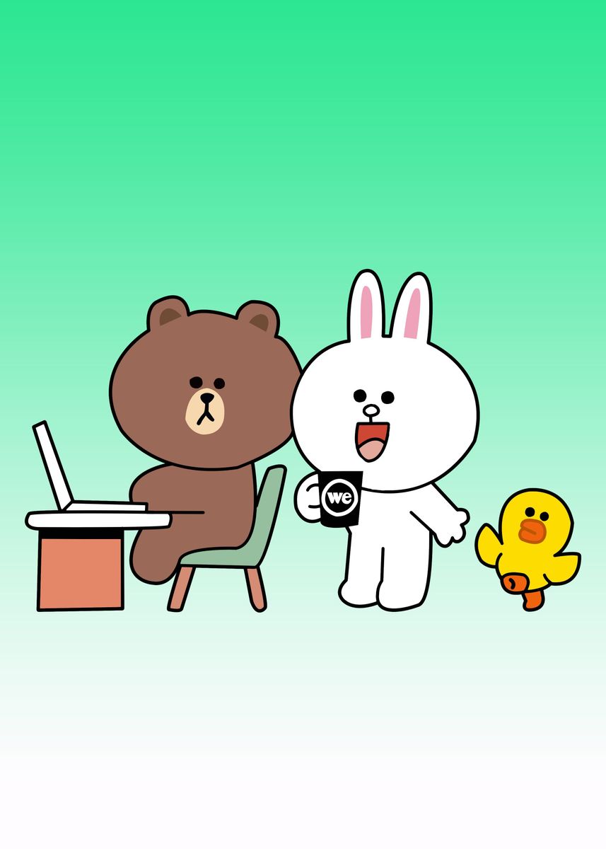 'bear brown cute animal' Poster, picture, metal print, paint by Martyn ...