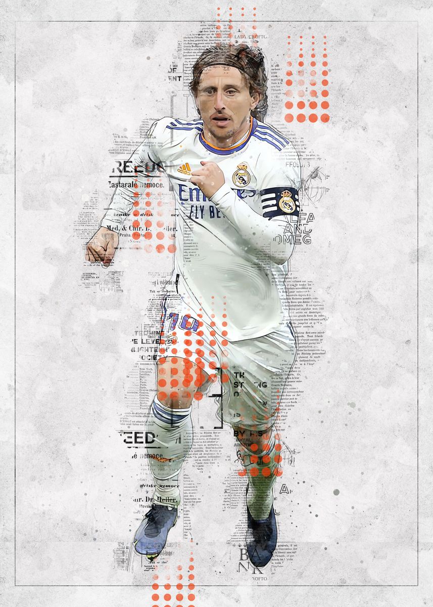'Luca Modric Watercolor' Poster, picture, metal print, paint by surya ...