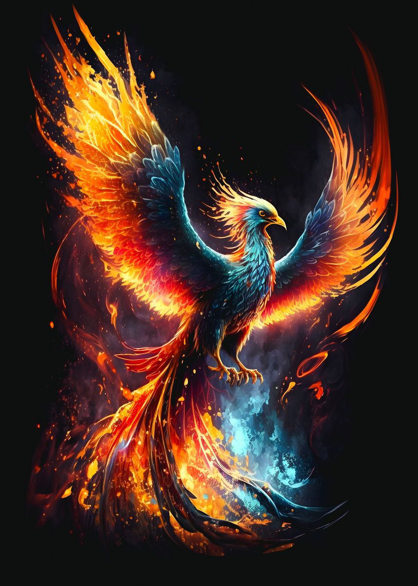'Mystical Fire Phoenix' Poster, picture, metal print, paint by Horace ...